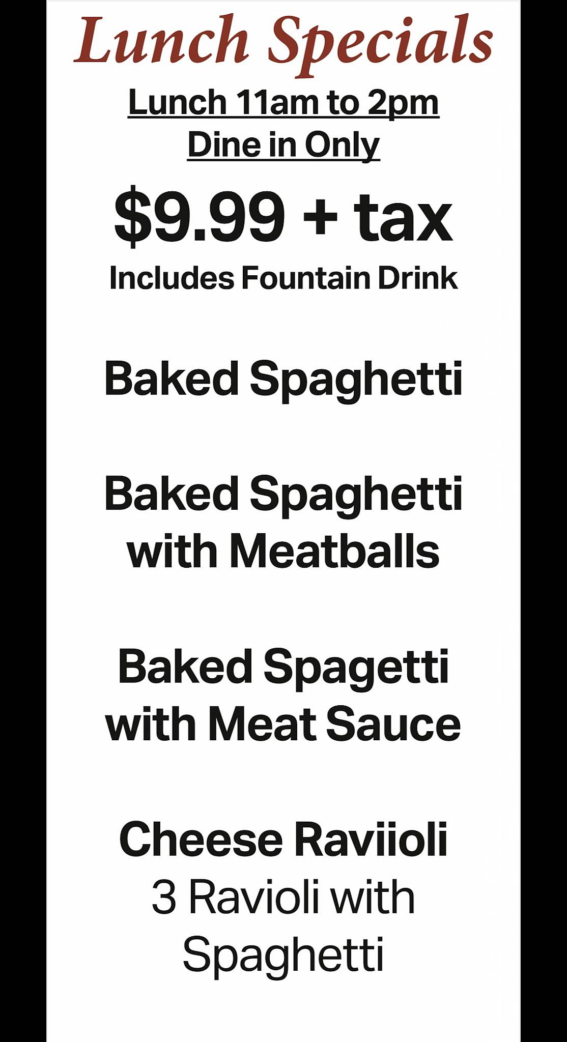 Menu at Melini Cucina Italian Restaurant, Portsmouth, 603 Chillicothe St