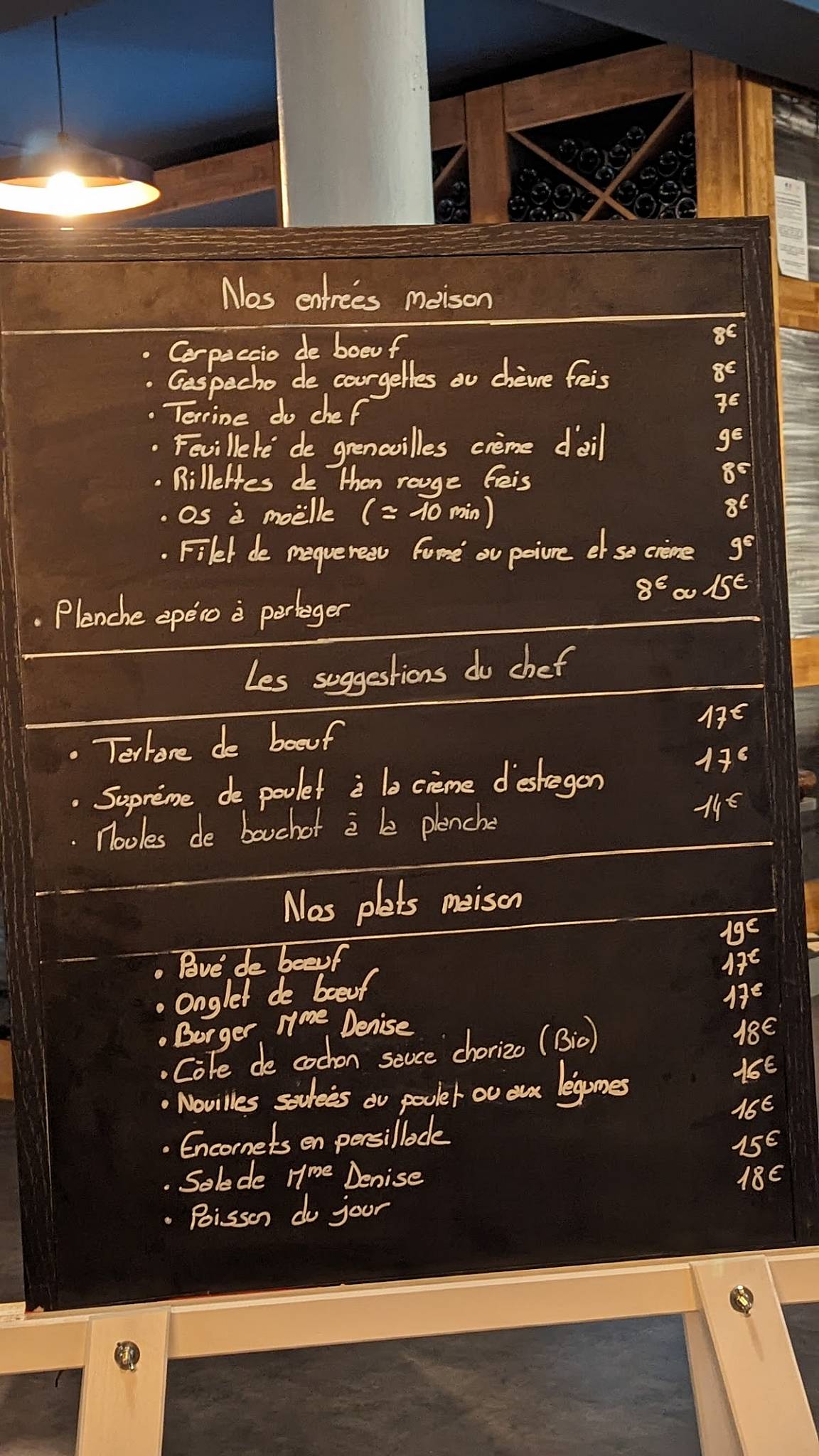 Menu au Brasserie Madame Denise Bressuire restaurant, Bressuire