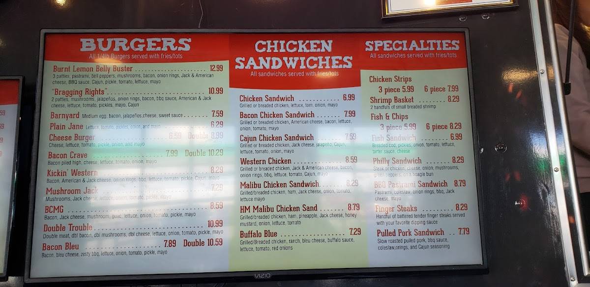 Menu at Burnt Lemon Grill restaurant, Jerome, W Main St