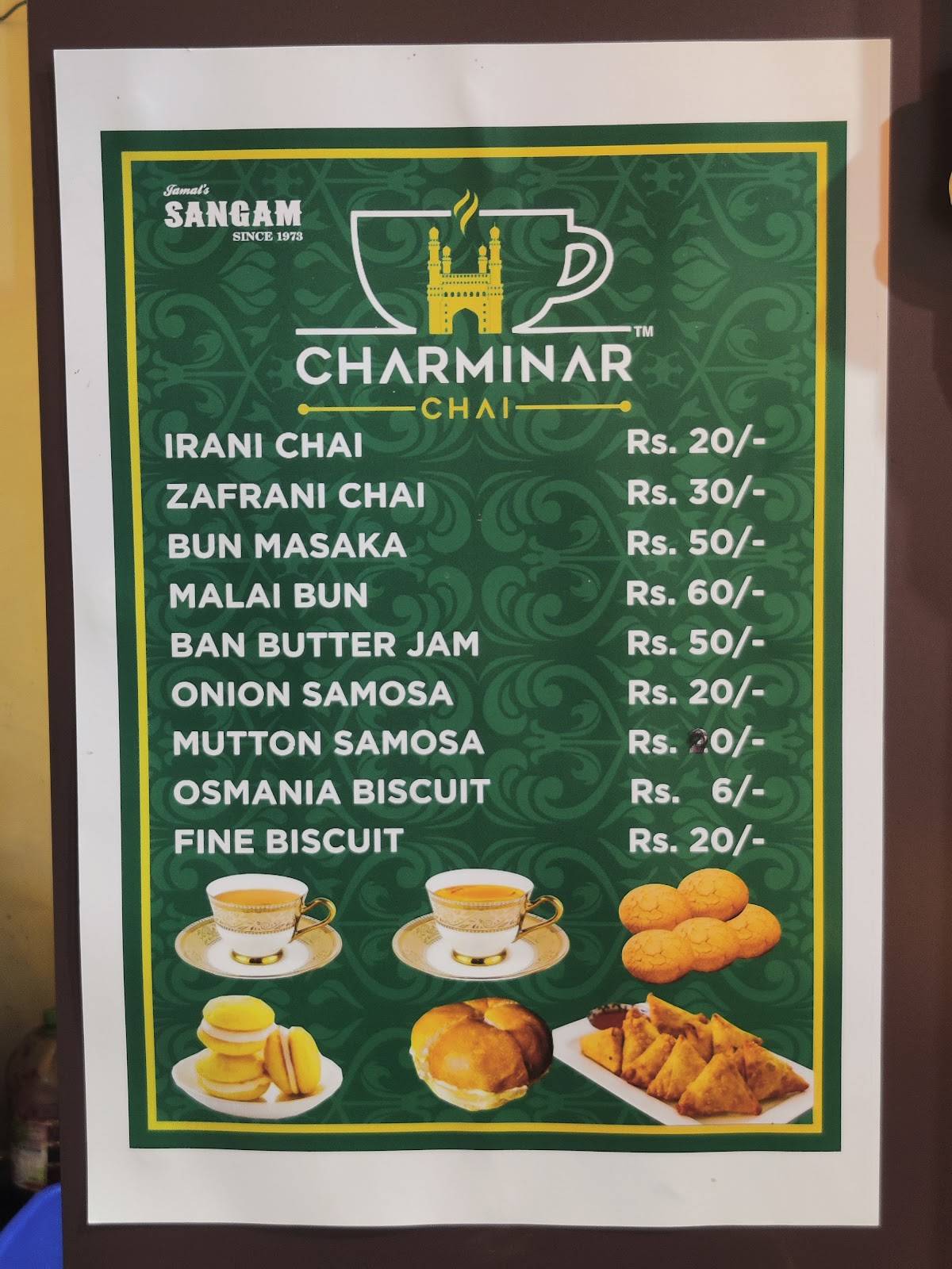 Menu at CHARMINAR CHAI, Chennai