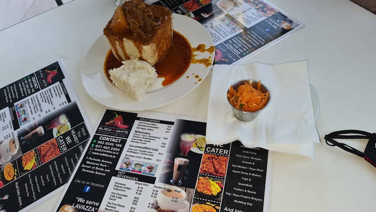 Menu at Cafe Black And White Restaurant & Curry House, Durban, 1 ...