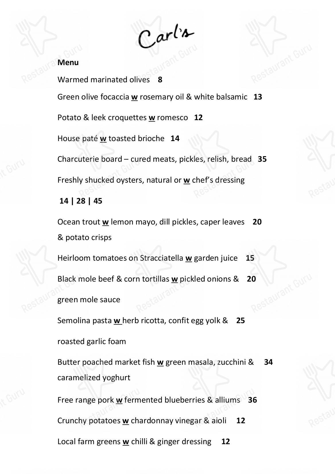Menu at Ardo's Newstead - City Winery Cellar Door pub & bar, Newstead