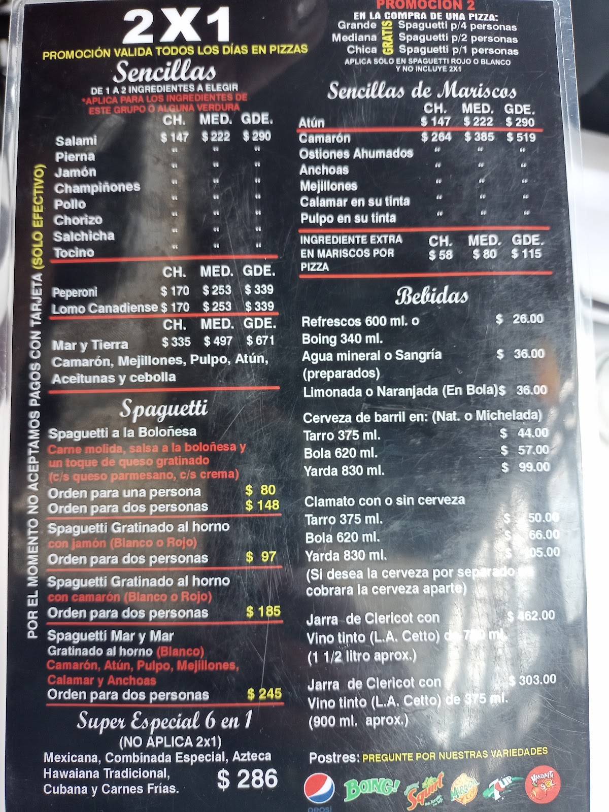 Carta del restaurante Charly Pizza Cupido Los héroes Chalco, Chalco del ...