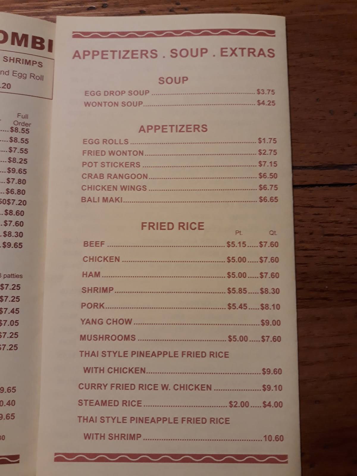 Menu at China Lite Restaurant, Fort Gratiot Township