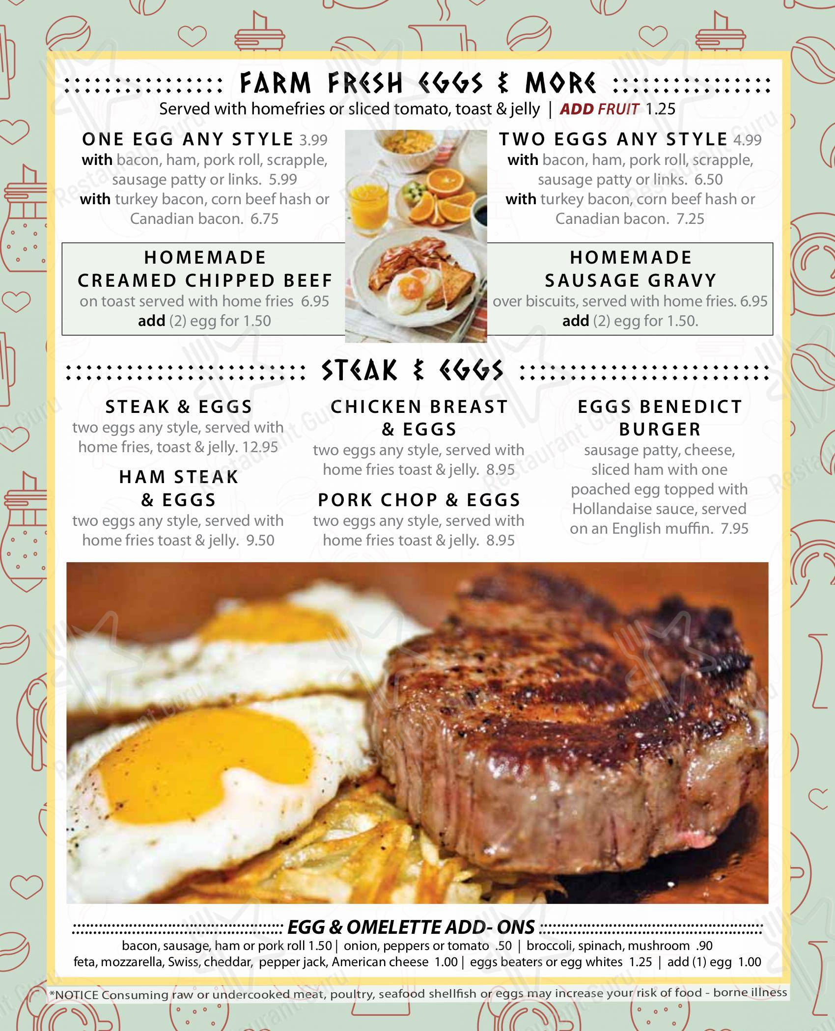 Menu at Coplay Eatery restaurant, Coplay