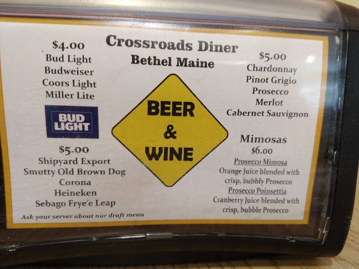 Menu at Crossroads Diner restaurant, Bethel, 24 Mayville Rd
