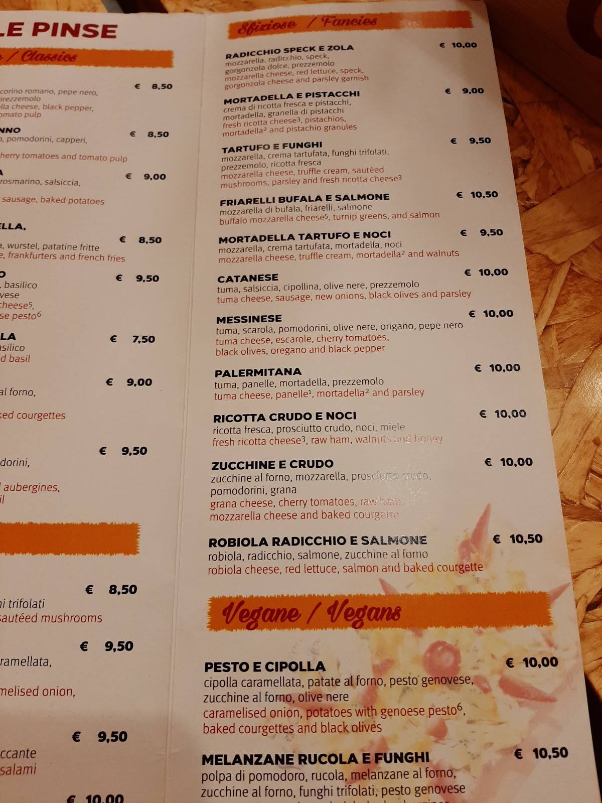 Menu da DA MARCO FOOD & DRINK ristorante, Catania