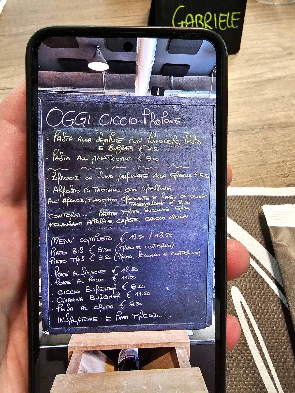 Menu au Dal Ciccio Lab restaurant, Volpiano, Corso Europa