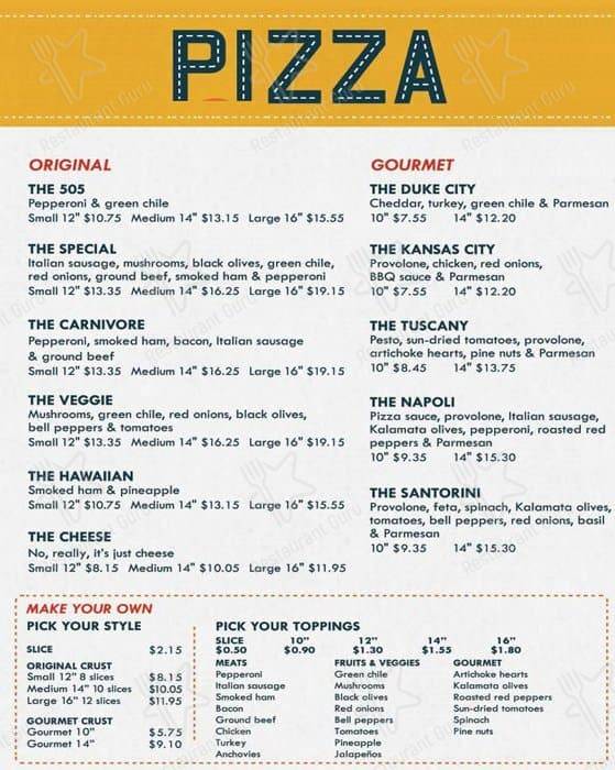 Menu at Dion's Pizza pizzeria, Commerce City, E 104th Ave