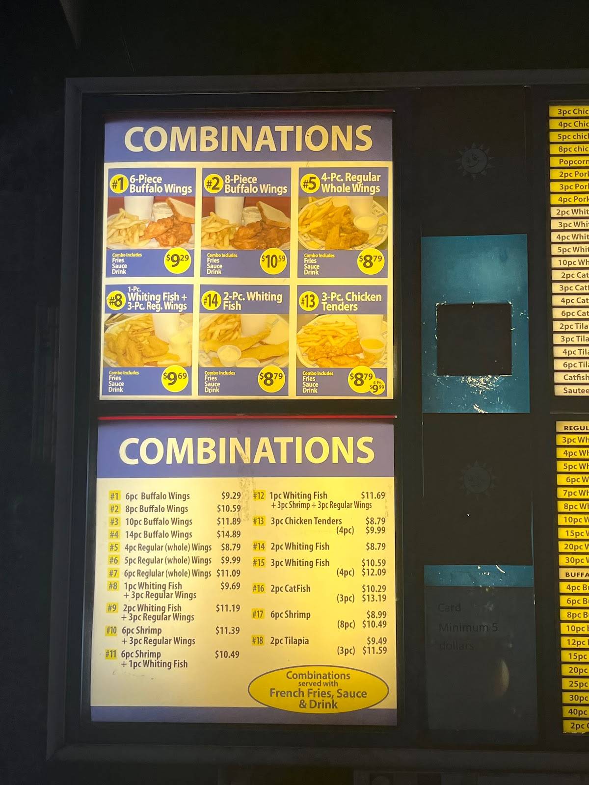 Menu at ENSLEY'S SEAFOOD EXPRESS III restaurant, Birmingham