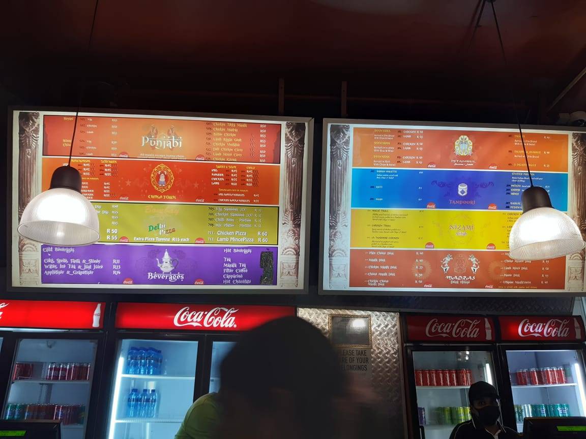 Menu at Eastern Food Bazaar restaurant, Cape Town