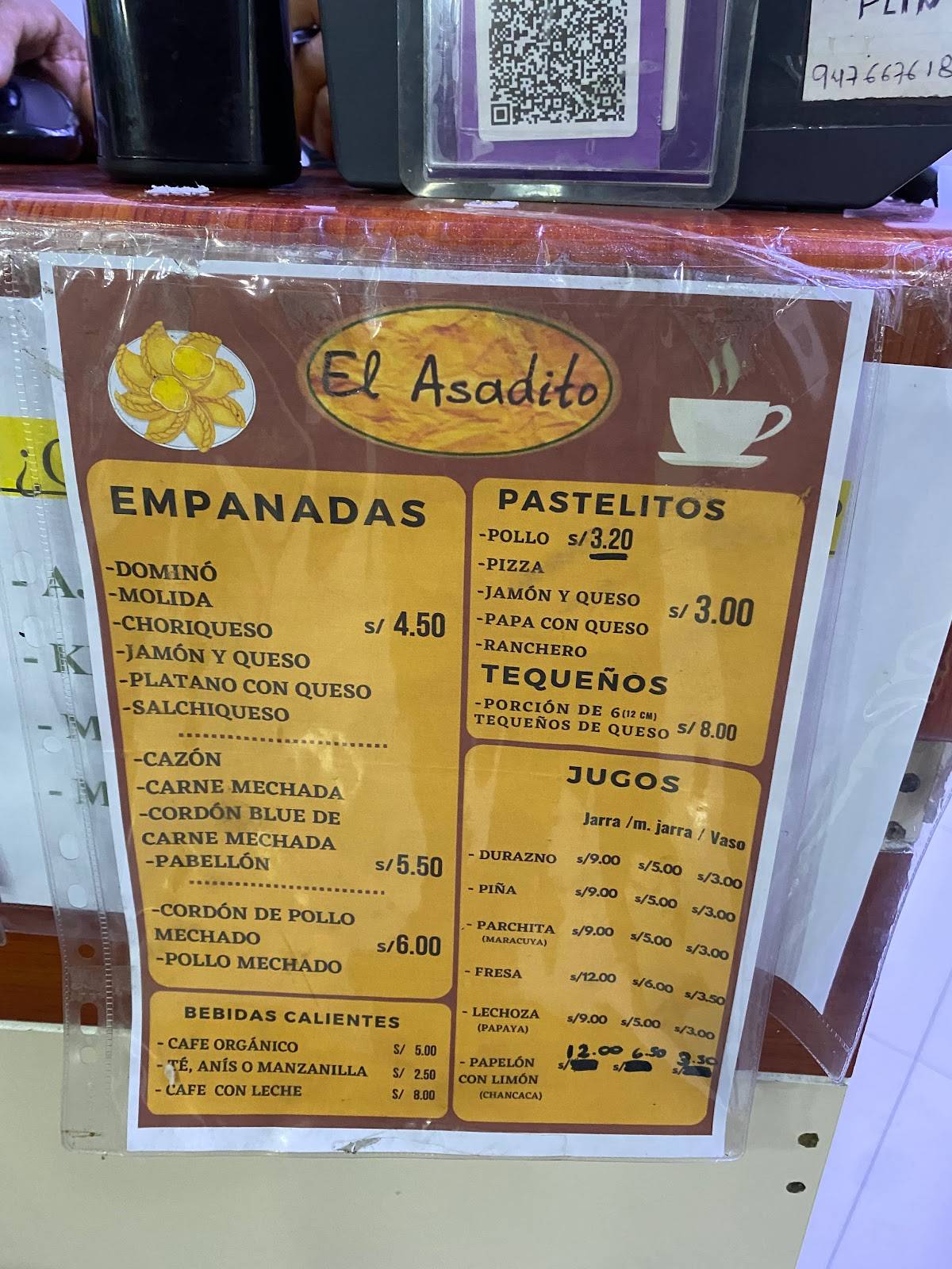 Carta del restaurante El Asadito, Magdalena del Mar