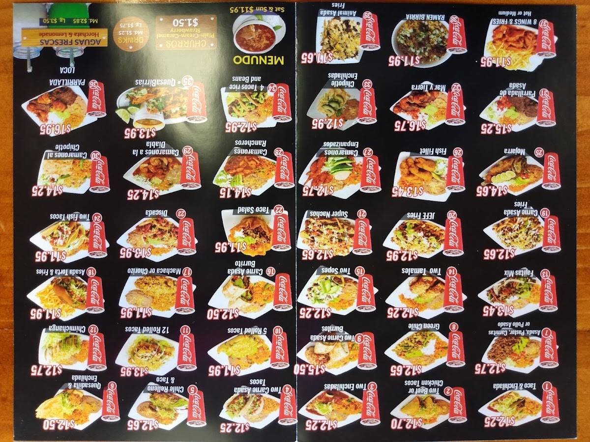 Menu at El Gordo Mexican Grill restaurant, Prescott