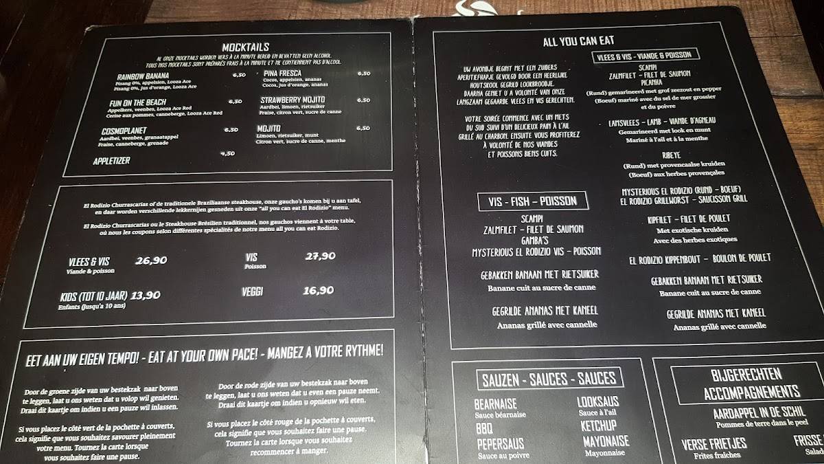 Speisekarte von El Rodizio Zuid, Antwerpen