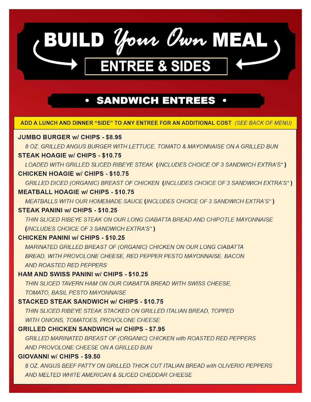 Menu at FOP restaurant, Nutter Fort