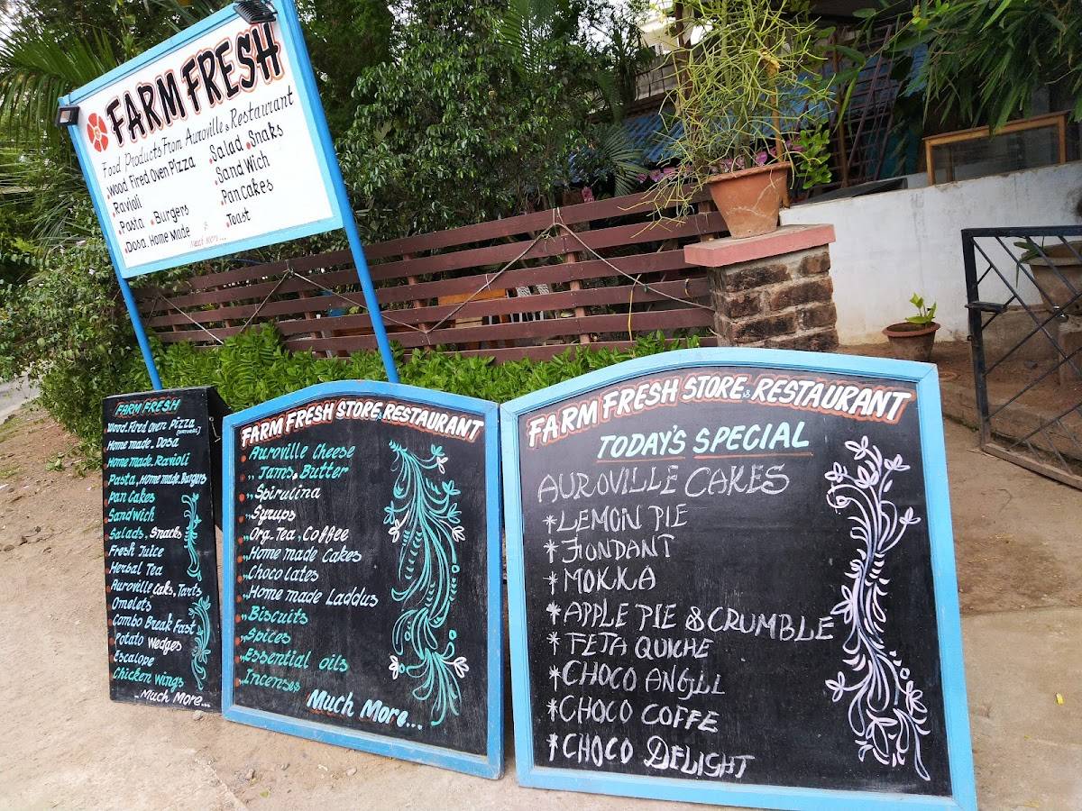 Menu at Farm Fresh Auroville, Kuilapalayam, bakery
