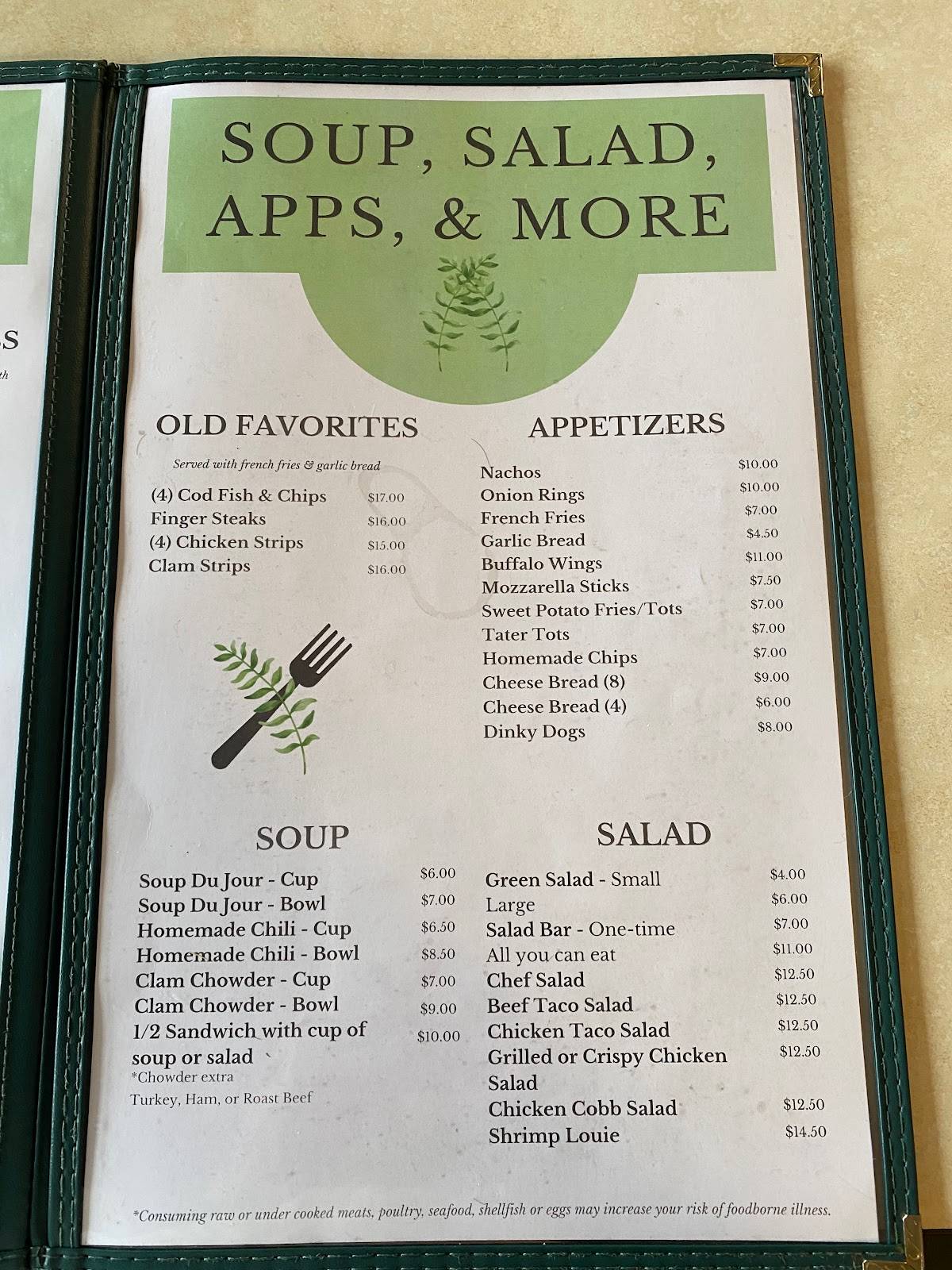 Menu at Fern Restaurant & Lounge, Tillamook