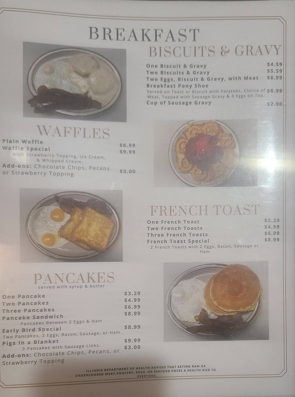 Menu at Fiona's Family Restaurant, Wood River