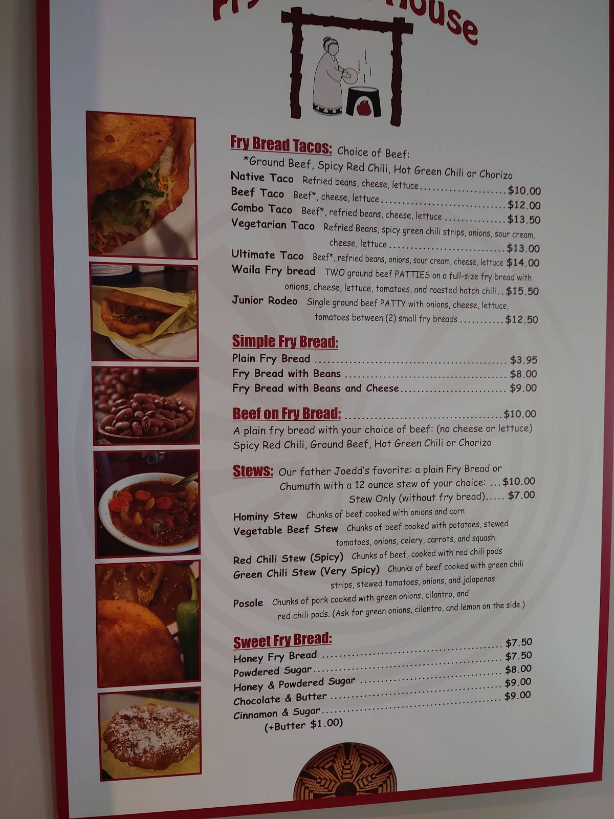 Menu at Fry Bread House restaurant, Phoenix, N 7th Ave