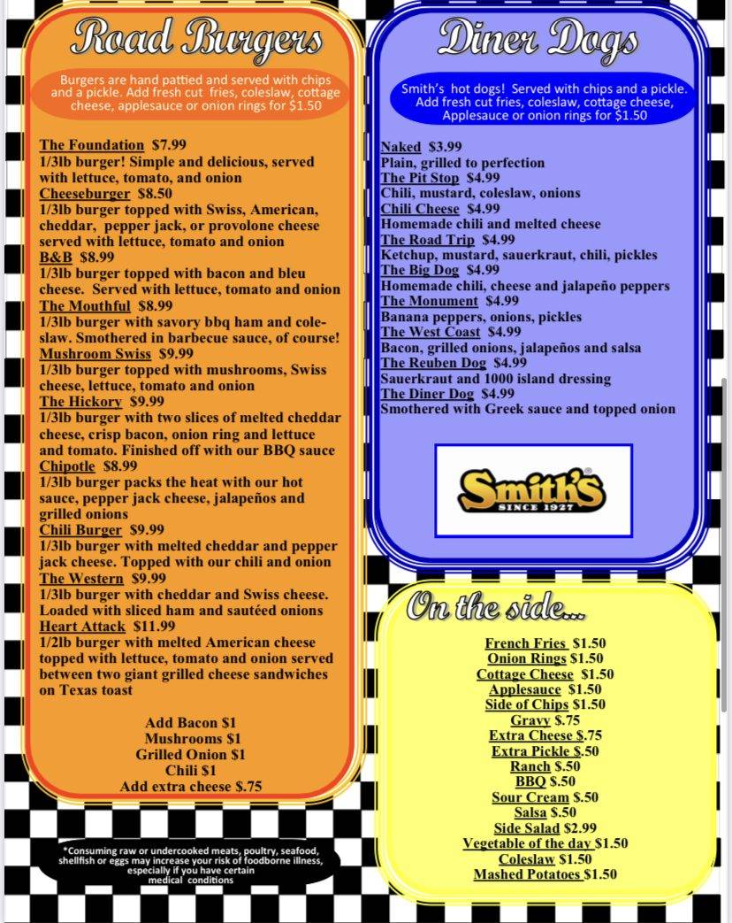 Menu at Gigi's Route 6 Diner restaurant, Corry