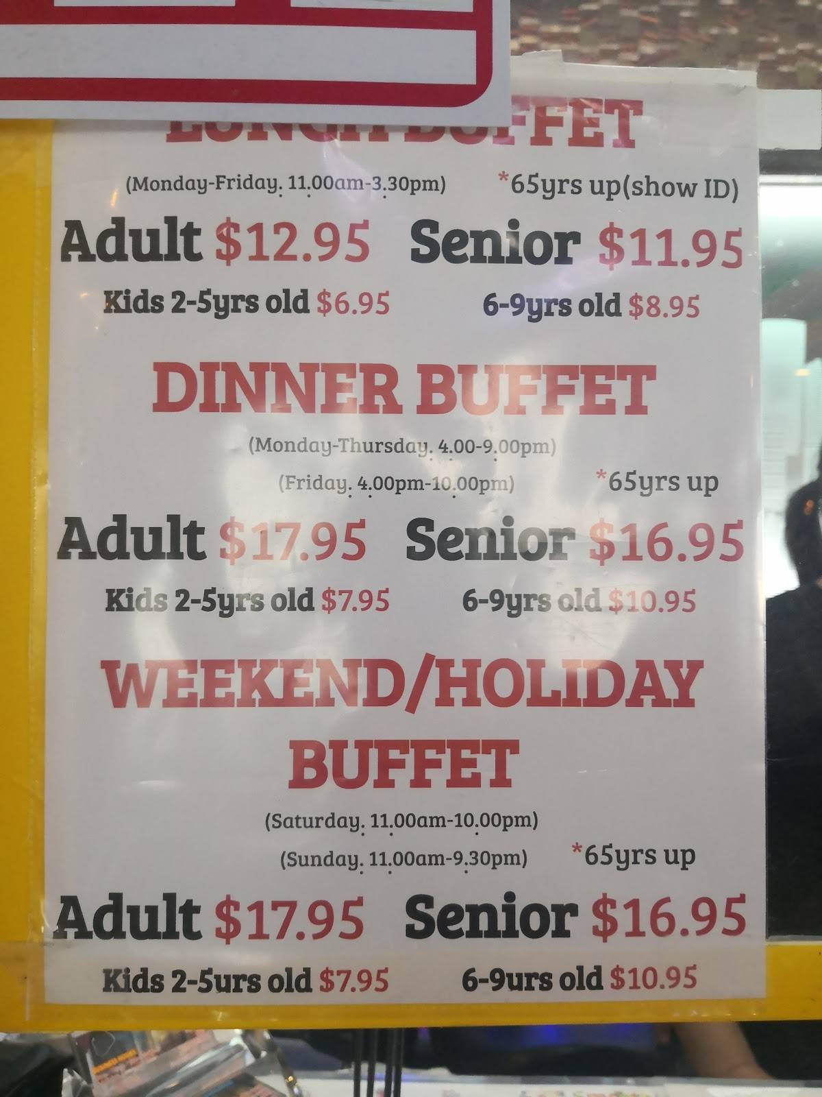 Menu at Golden Buffet & Grill restaurant, Bailey's Crossroads