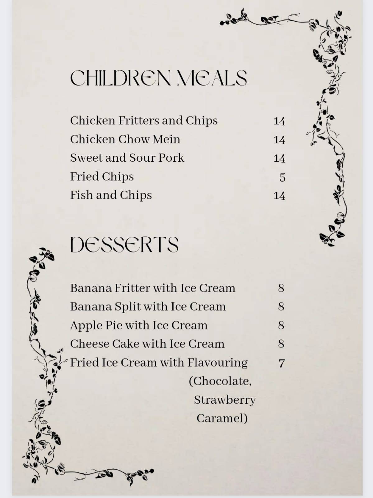 Menu at Golden Inn Chinese Restaurant, Laurieton