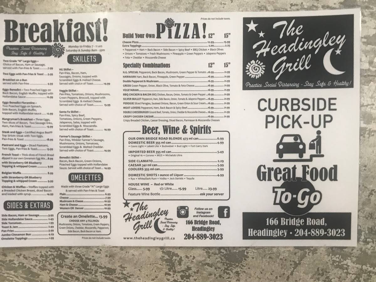 Menu at Headingley Grill Restaurant and Catering, Headingley