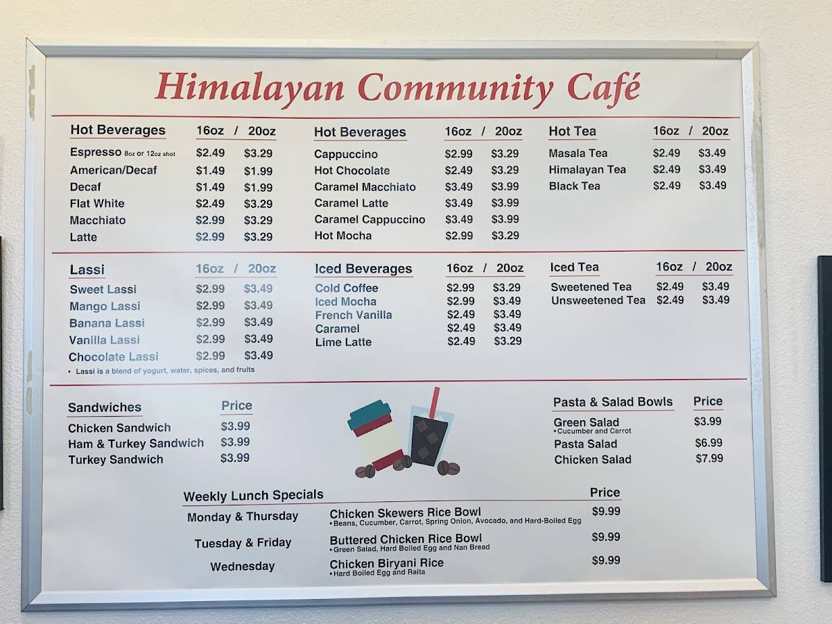 Menu at Himalayan Community Kitchen restaurant, Dyess Air Force Base