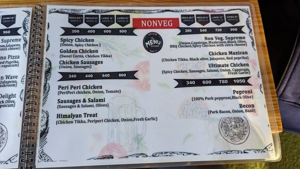 Menu at Himalayan Pizza - Bir, Bir