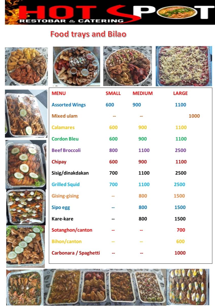 Menu at Hotspot restobar & Catering, Aliaga