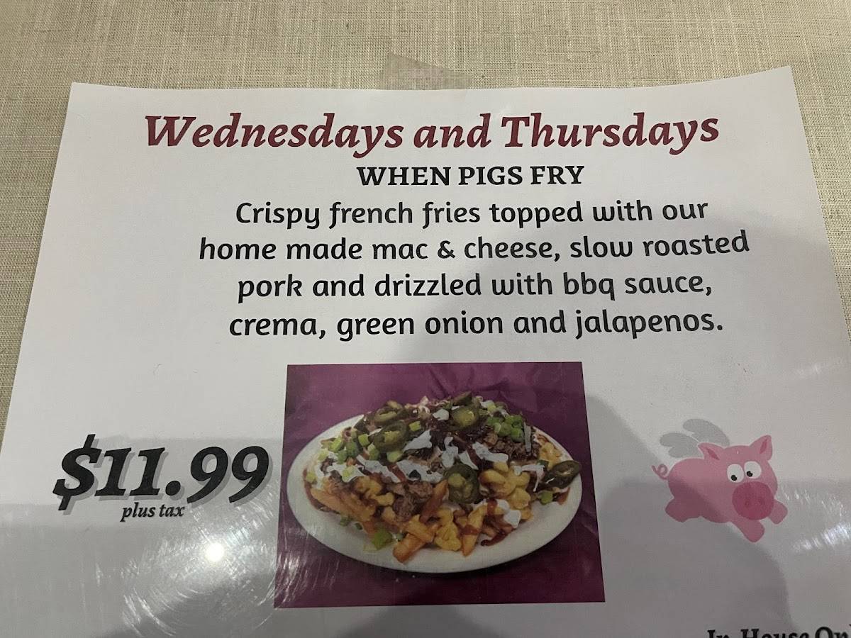 Menu at Irene's Casino restaurant, Pahrump