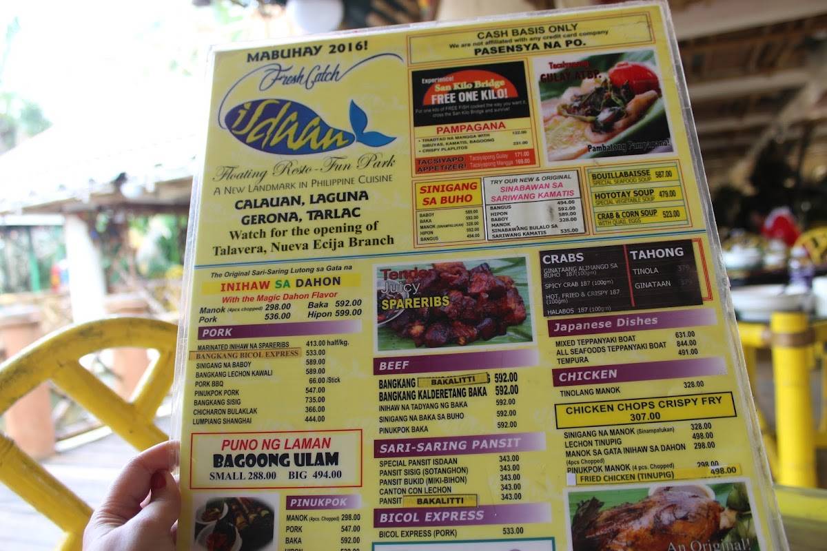 Menu at Isdaan Floating Restaurant, Bay