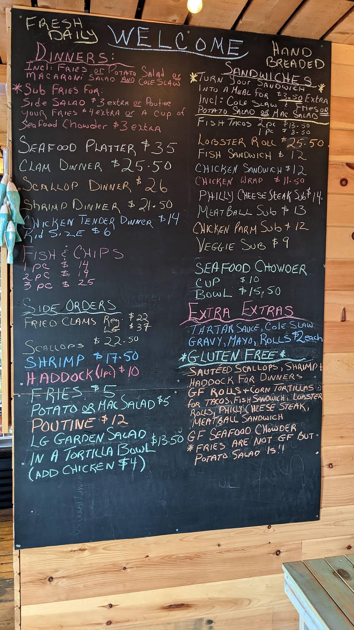 Menu at Jolly Rogers Seafood restaurant, Summerside