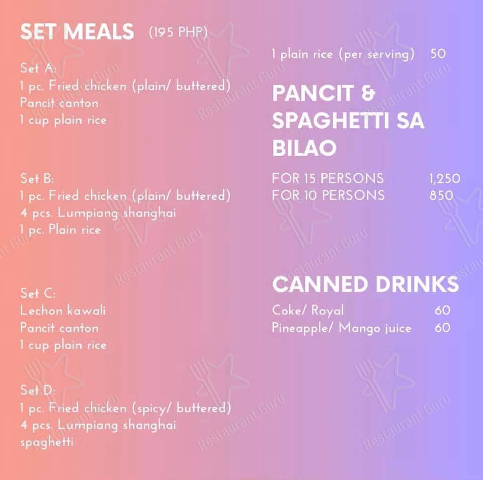 Menu at Kainan Sa Bahay Bahayan restaurant, Antipolo, Masinag
