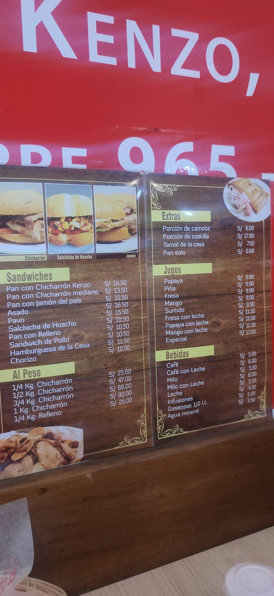 Carta del restaurante Kenzo Chicharrones, Los Olivos, Av. Carlos ...