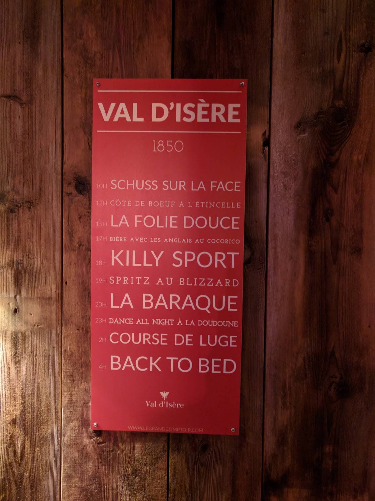 Menu au Restaurant La Baraque - Val d'Isère, Val-d'Isère, Avenue olympique