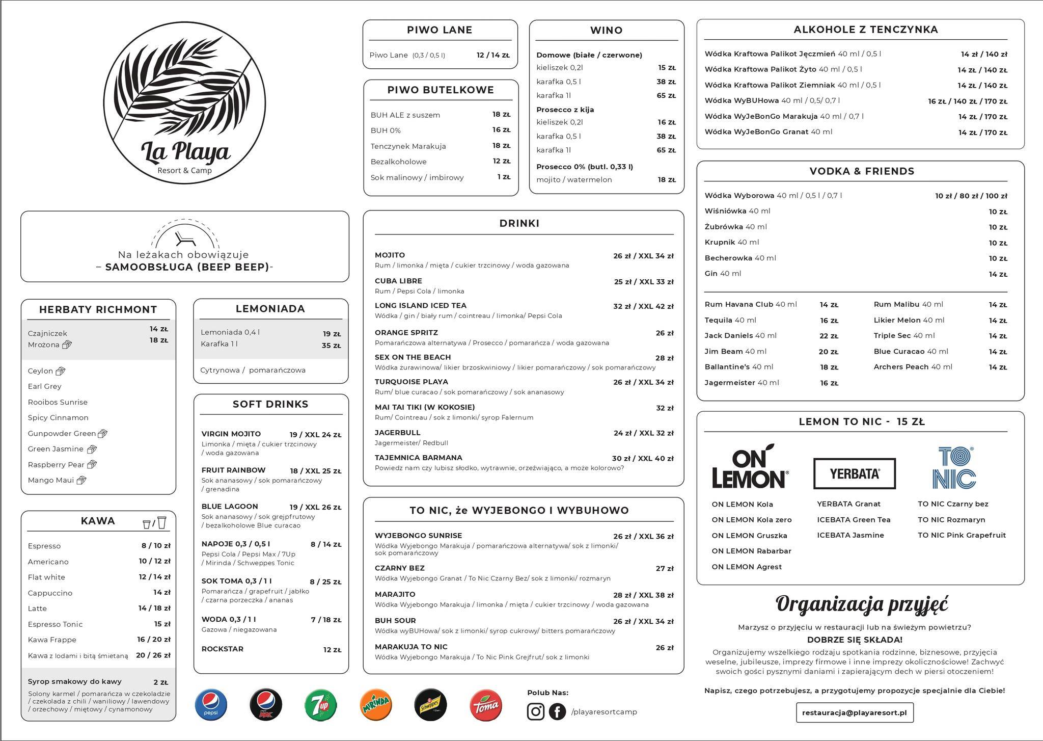 Carta del restaurante La Playa Resort & Camp Restauracja Noclegi Spa ...