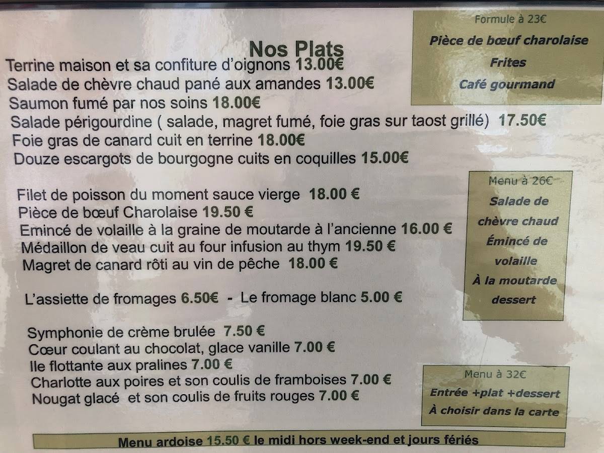 Menu Au Restaurant L envol e Montceau les Mines Menu Au Restaurant L envol e Montceau les Mines