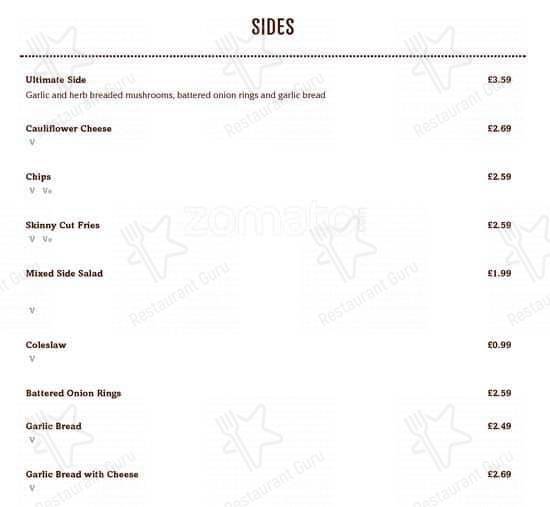 Menu at Liberty Bell Beefeater restaurant, Romford, Mercury Gardens