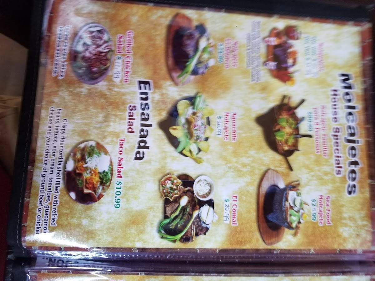Menu at Los Agaves restaurant, Ruidoso