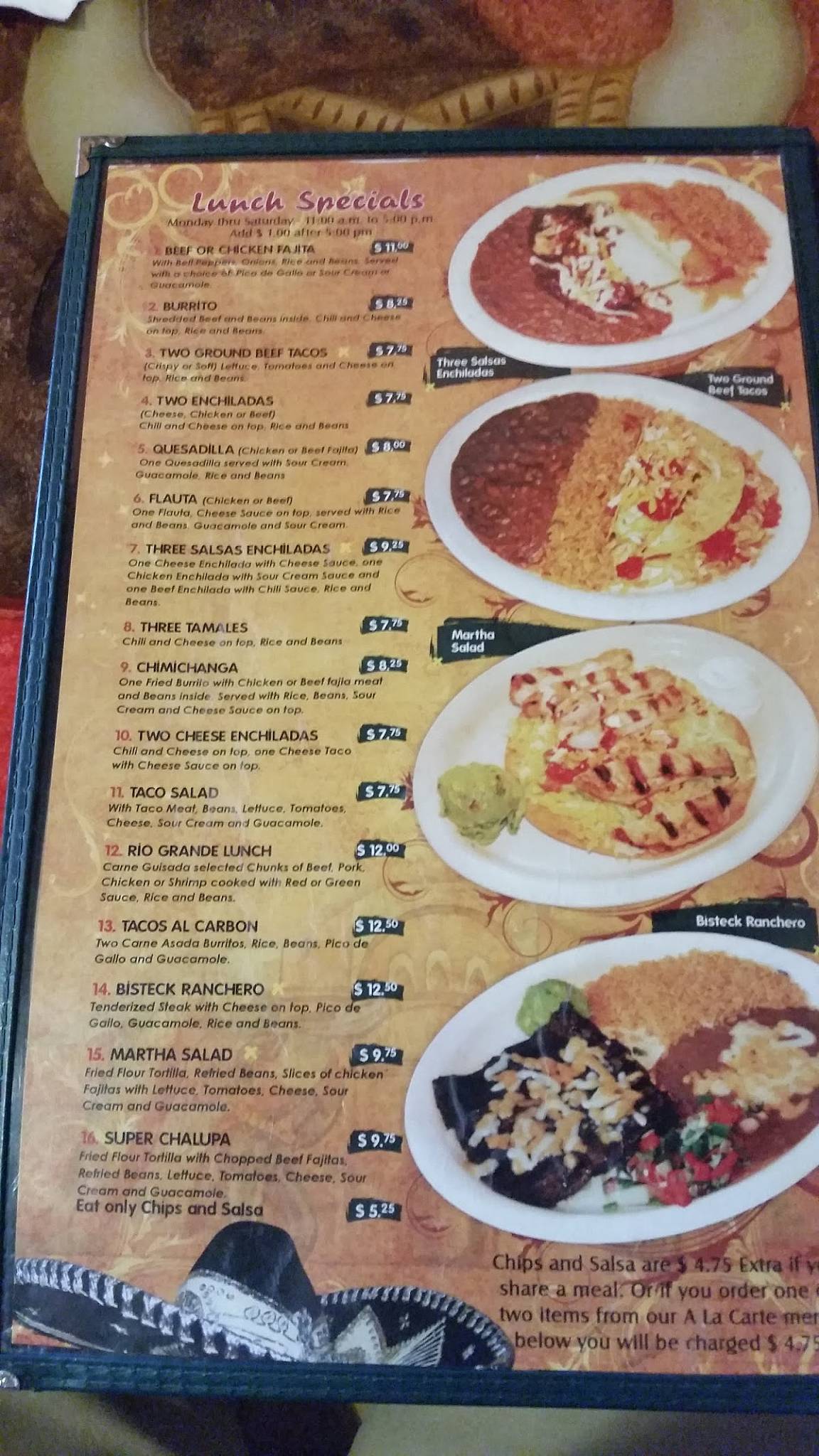 Menu at Los Tres Amigos LLC restaurant, Lawton, E Gore Blvd
