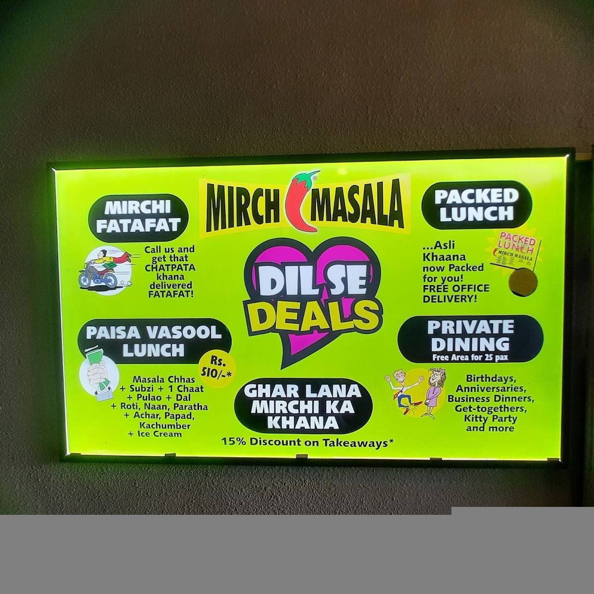 Menu at MIRCH MASALA, Ahmedabad