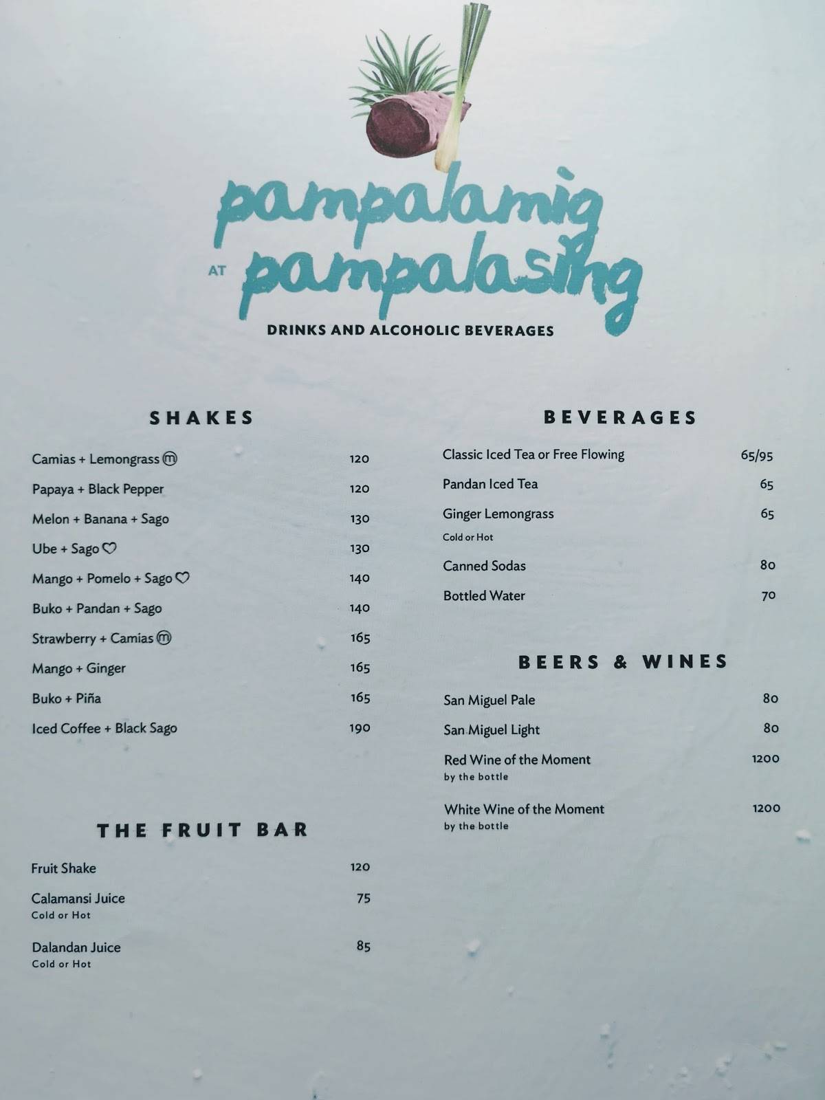 Menu at Manam Greenbelt restaurant, Makati, G/F Greenbelt 2