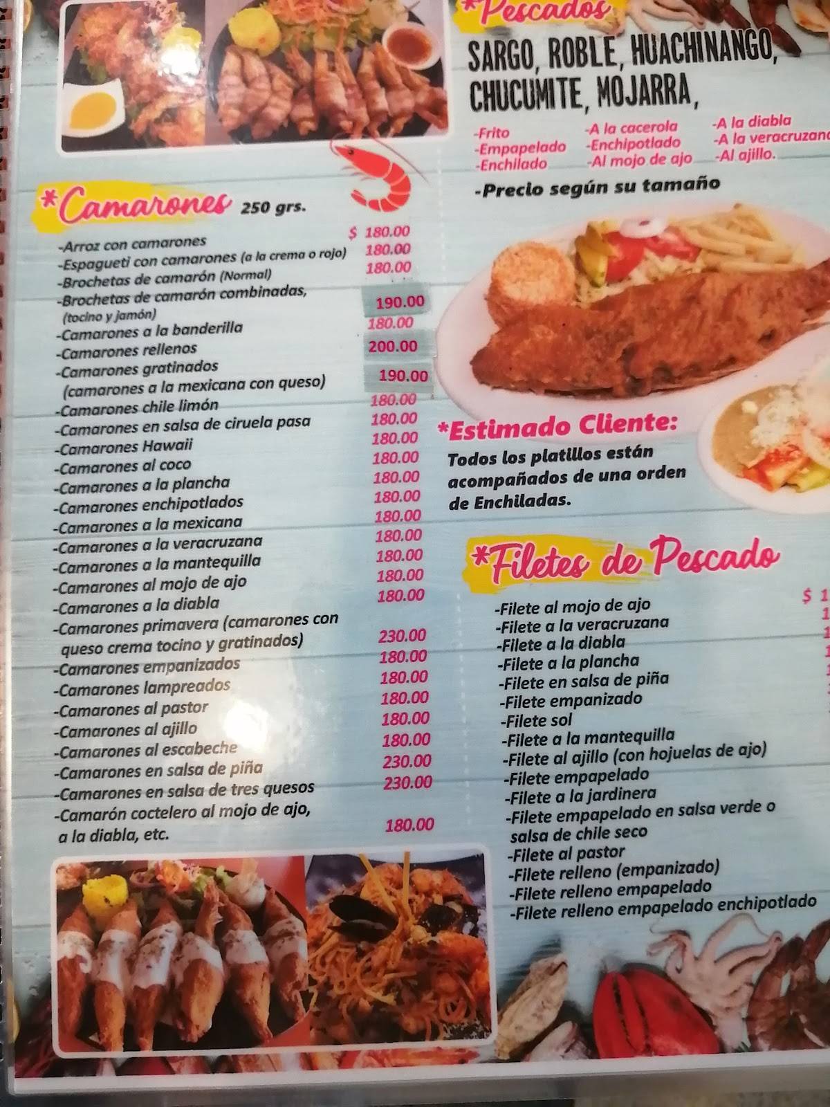 Carta del restaurante Mariscos La Jaiba del Oro, Poza Rica, Lázaro ...