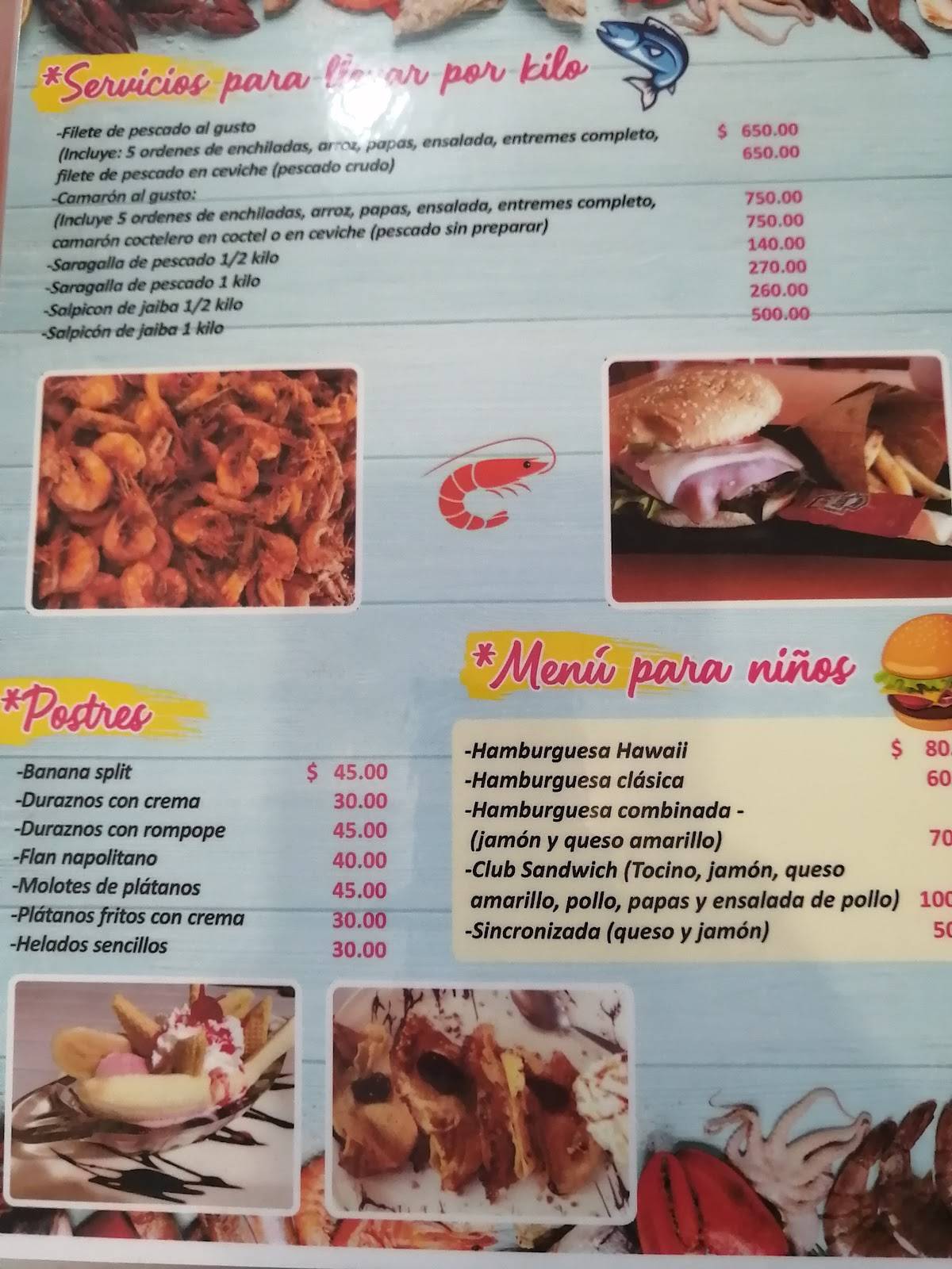 Carta del restaurante Mariscos La Jaiba del Oro, Poza Rica, Lázaro ...