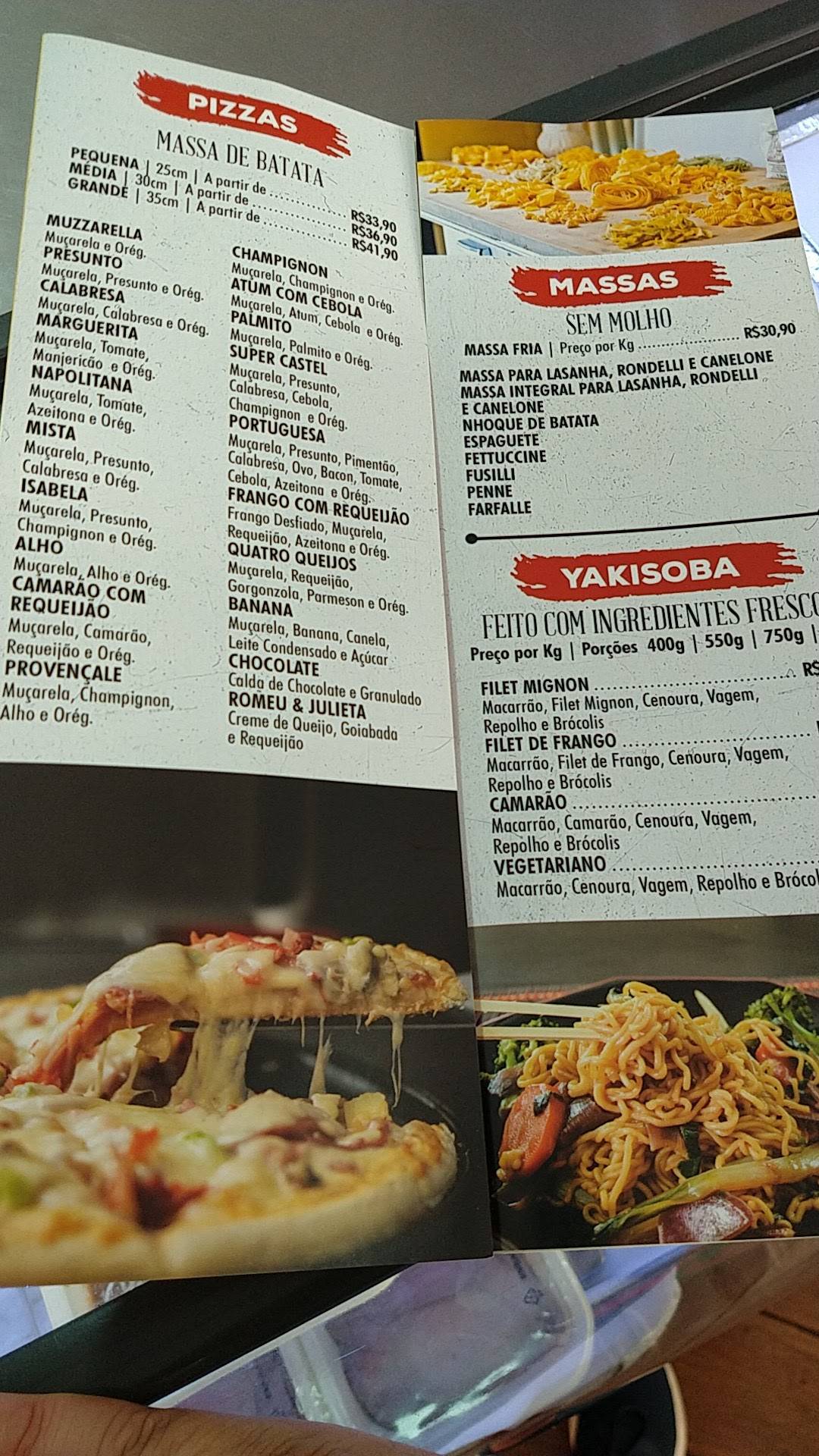 Menu em Massas Castel restaurante, Nova Friburgo