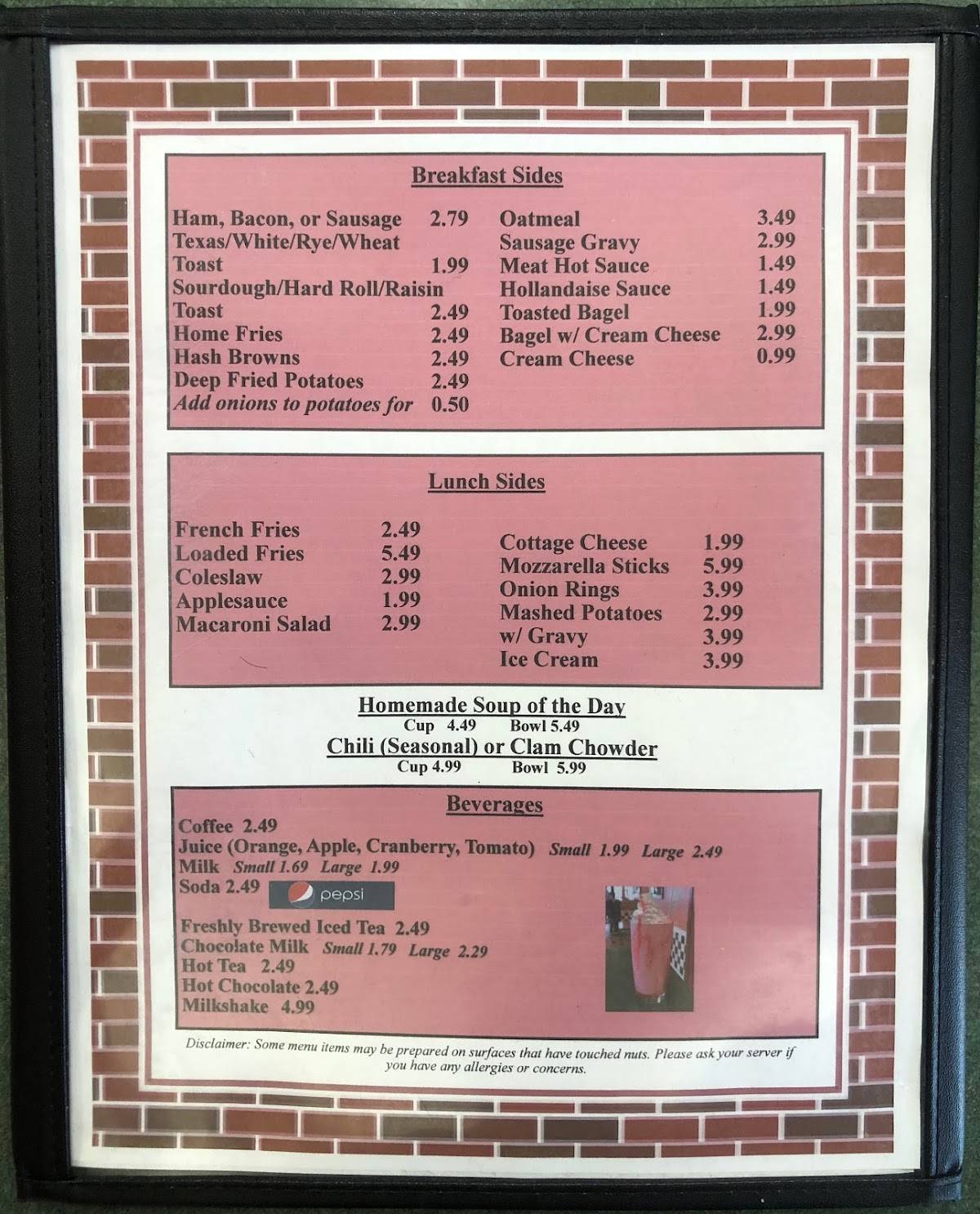 Menu at Mr. Beenz Diner restaurant, Rochester