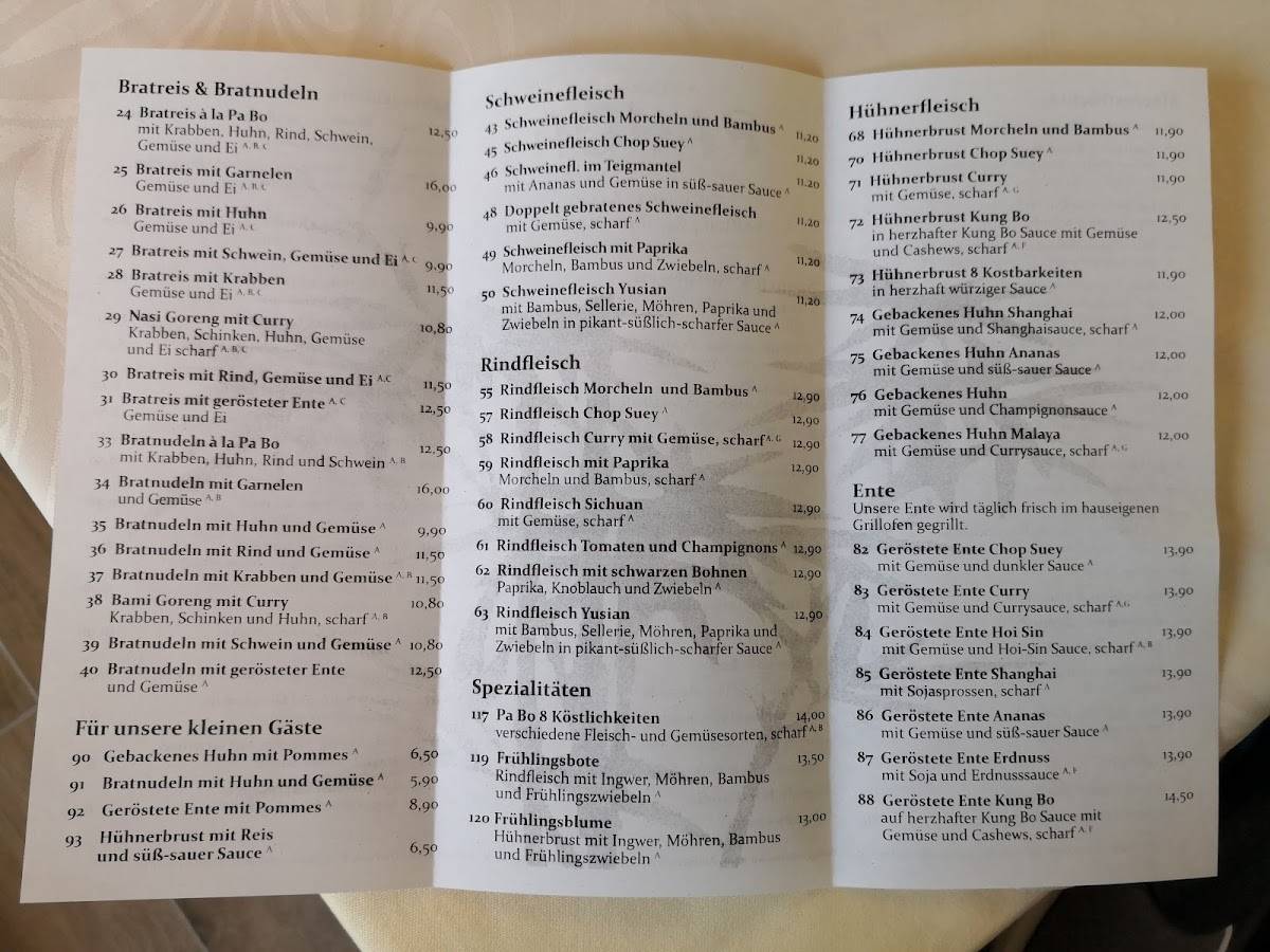 Speisekarte von Restaurant Panda, Rastede, Voßbarg 64
