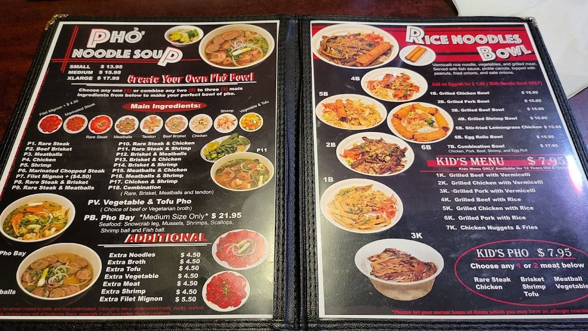 Menu at Phở Bay II restaurant, Silverthorne, Shopping Center