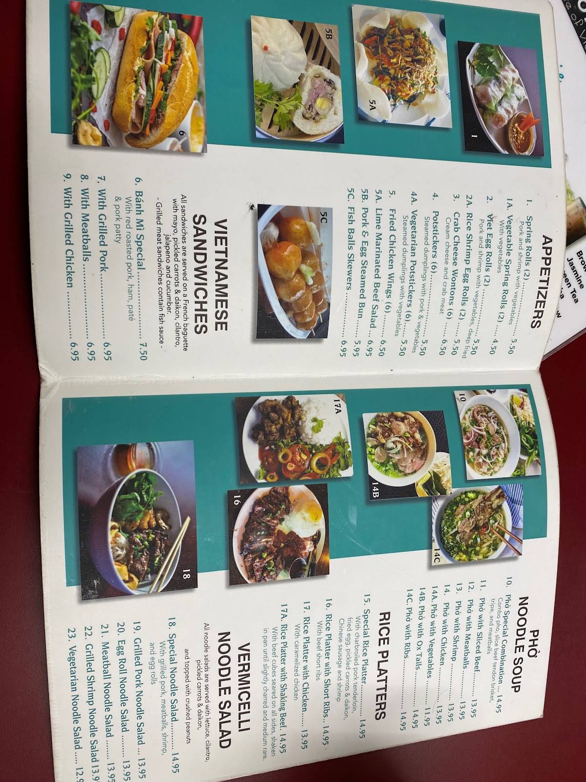 Menu at PhởHolic Taste of Vietnam restaurant, Duluth